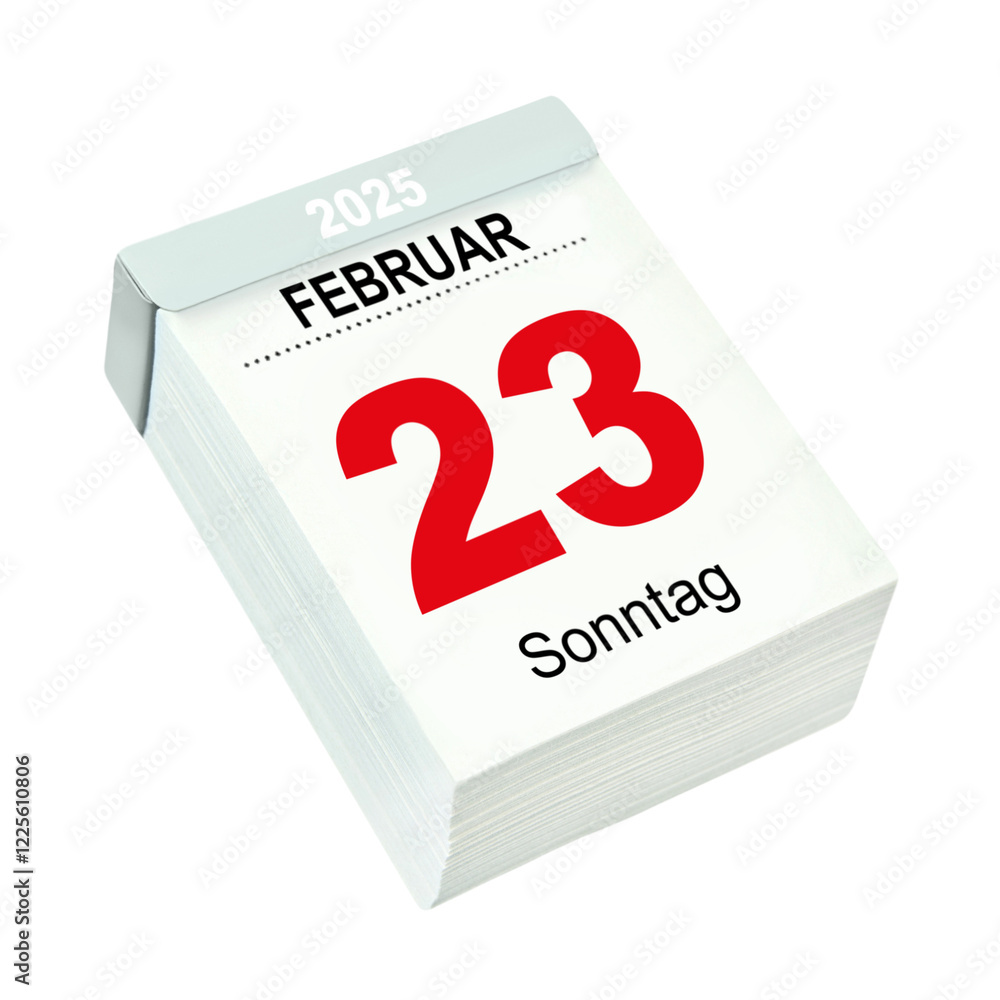 Deutscher Kalender Datum 23. Februar 2025 Sonntag Hintergrund ...