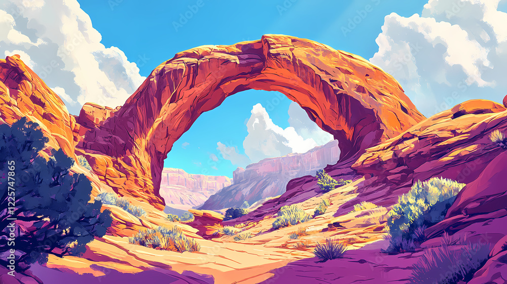 Arches national park's vibrant rock colors and unique arch formations ...