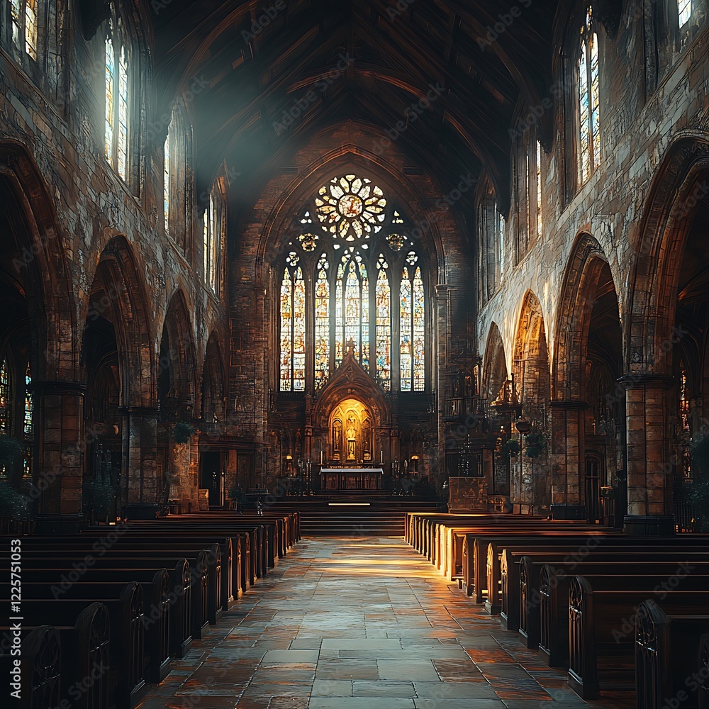 Architecture church interior stained glass gothic high resolution hd ...