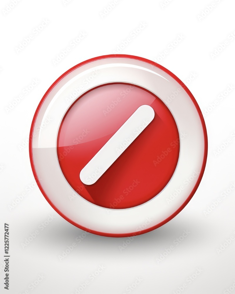 No Entry Red Sign. Illustration of Ban, No, Symbol with Buttons and ...