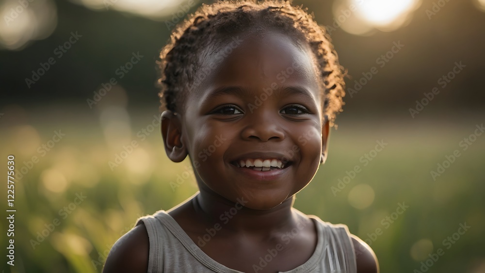portrait photograph of a smiling African child Stock Photo | Adobe Stock