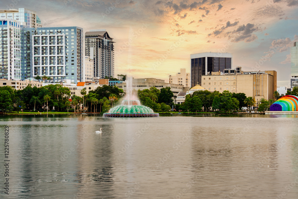 Downtown Orlando, Florida showcase a vibrant and dynamic cityscape. The ...