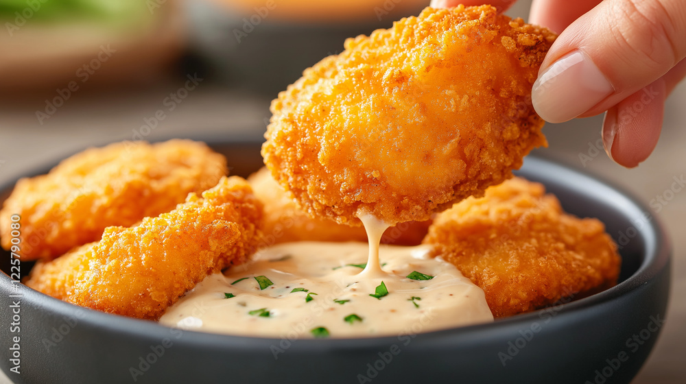 Crispy Fried Chicken Tenders with Dipping Sauce for your background ...