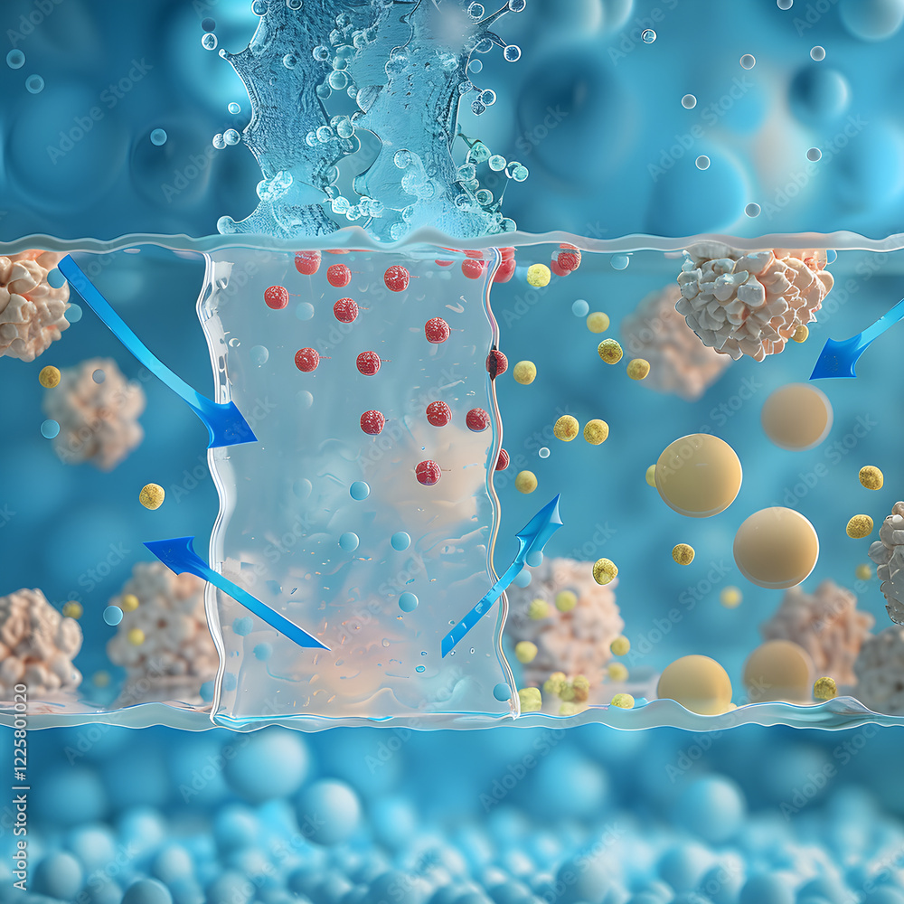 Visual Aid Depicting the Dynamic Process of Osmosis in a Detailed and ...