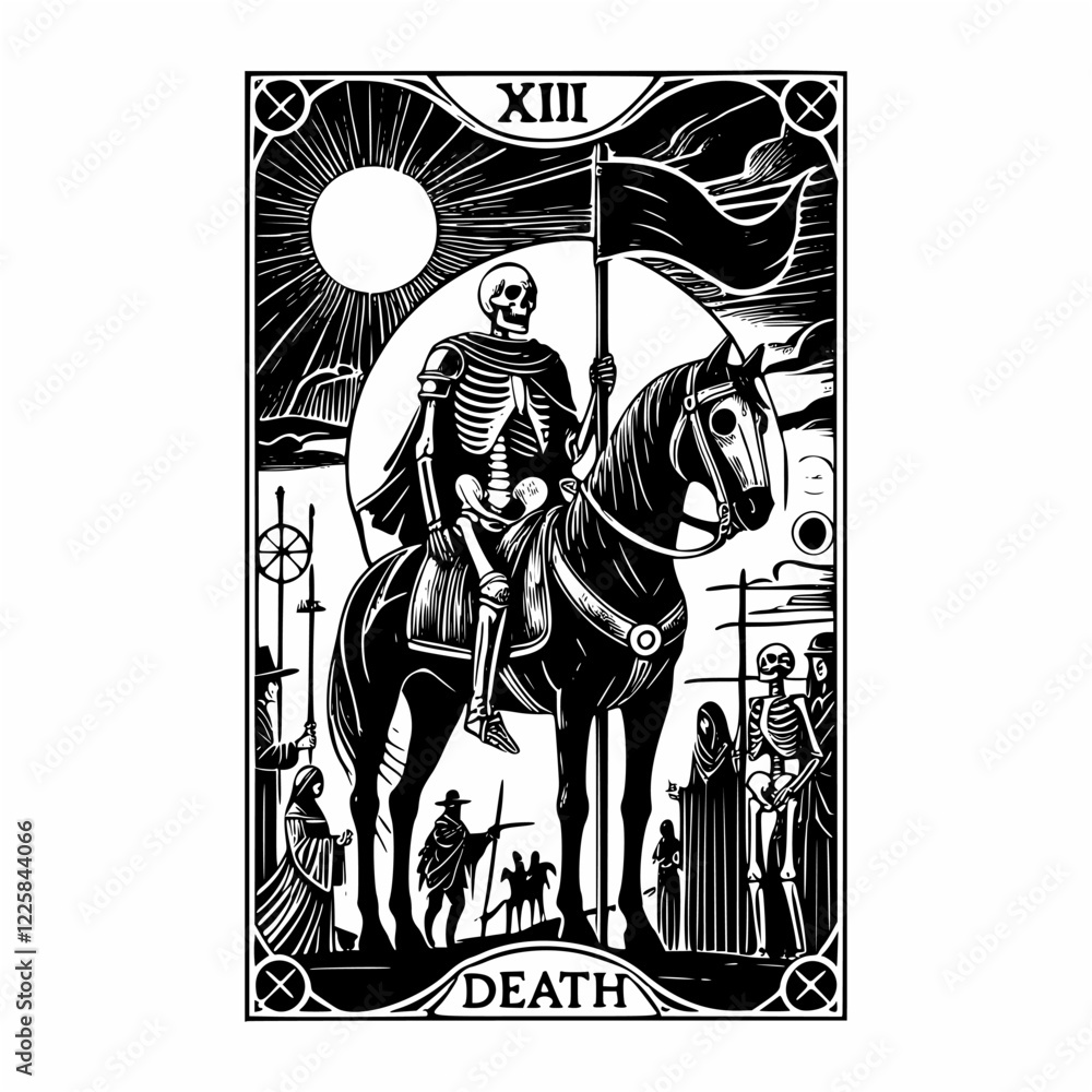 Understanding the Death Card in Tarot Stock Vector | Adobe Stock