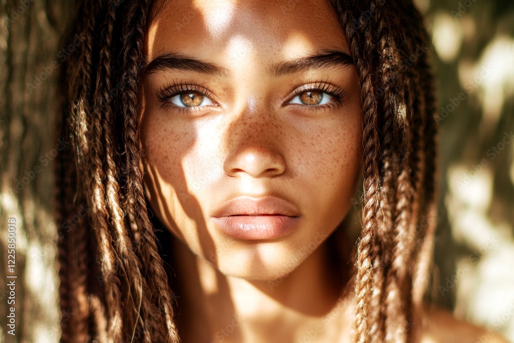 Lovely calm mixed-race girl - for ads, print and web use. Commercial ...