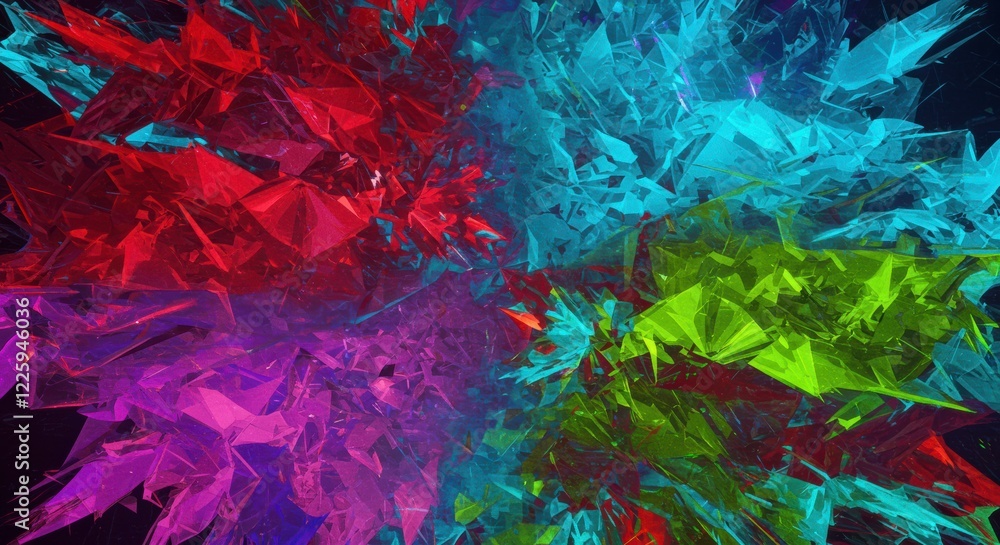 Explosive Color Spectrum: A dynamic abstract image showcases an ...