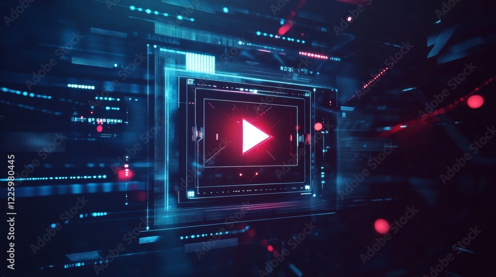 Social media video player screen template, mobile video player. Video ...