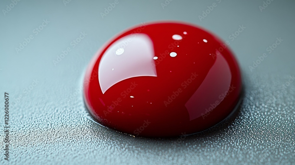 Serene Beauty of a Red Paint Drop Glistening in Macro Detail Captured ...