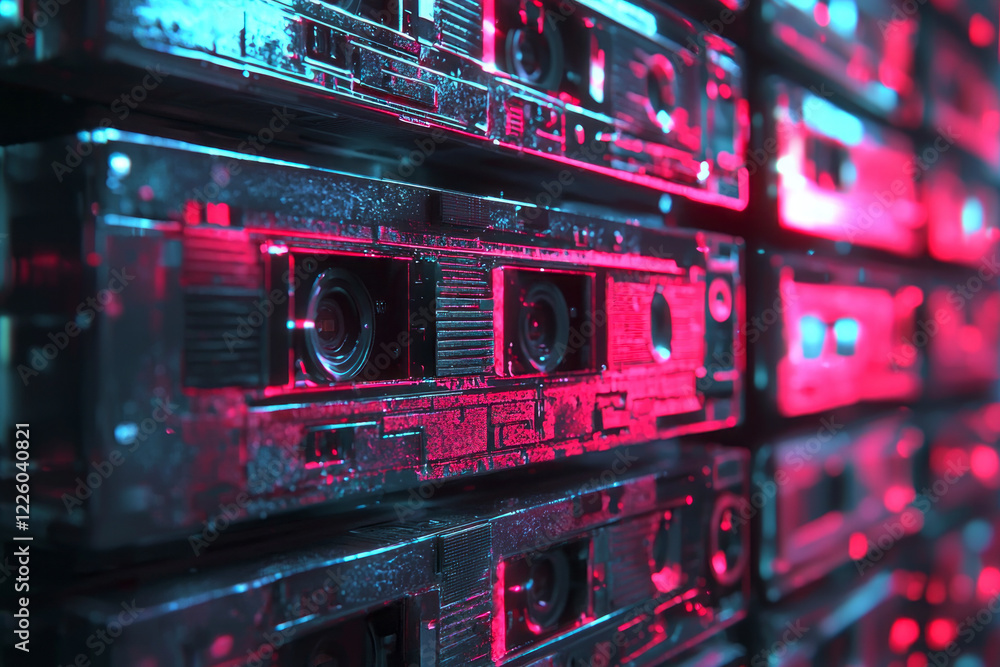 Retro Pixel Distortion Vintage VHS Aesthetic with Glitched Artifacts ...