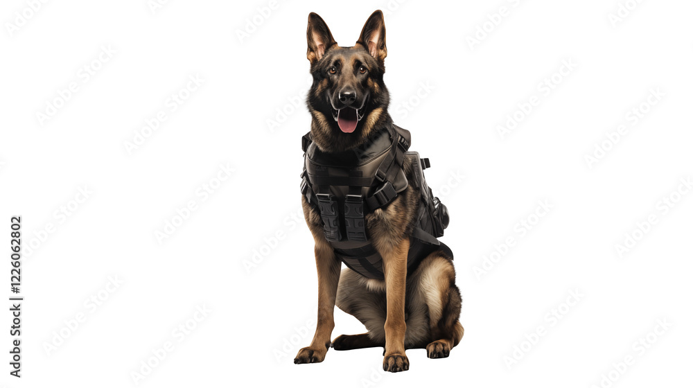 German Shepherd Dog in Tactical Vest Military Canine Police K9 Unit ...
