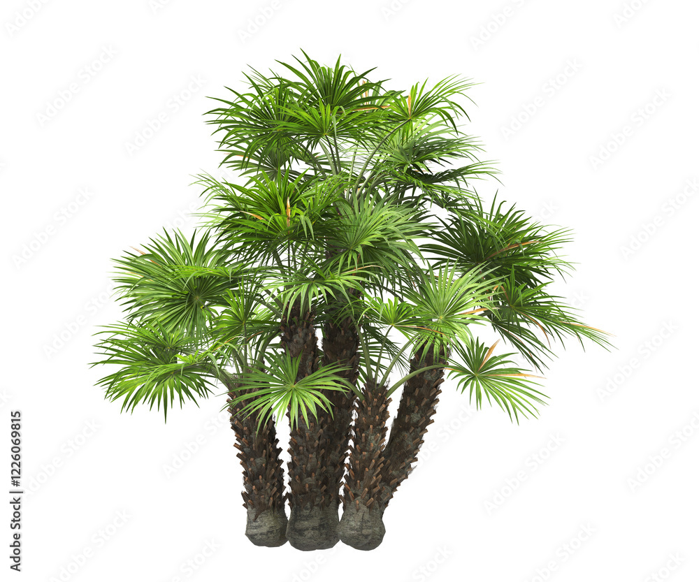 palm Tree isolated on white background. also known as the chamaerops ...