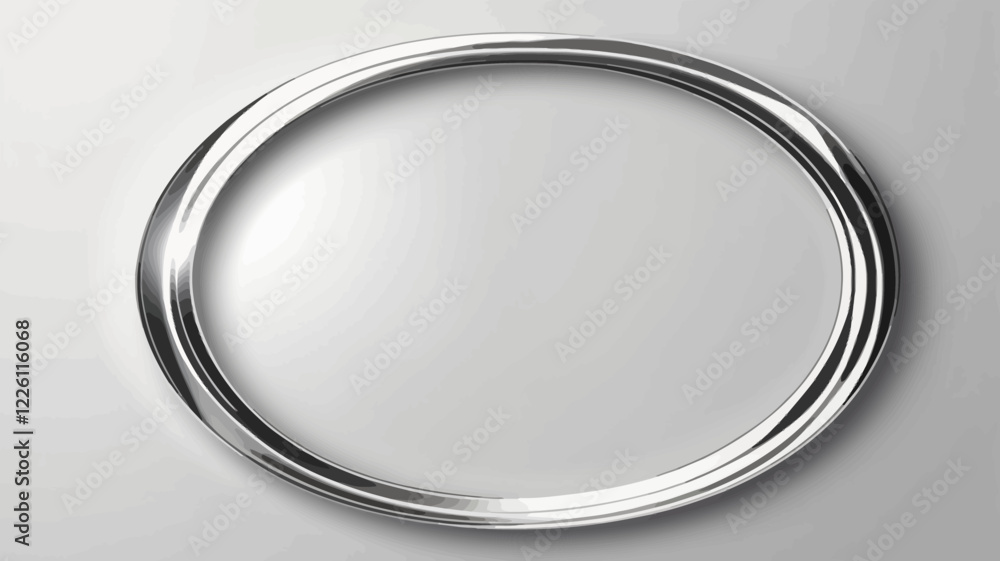 silver metal circle frames 3d vector realistic illustration. First ...