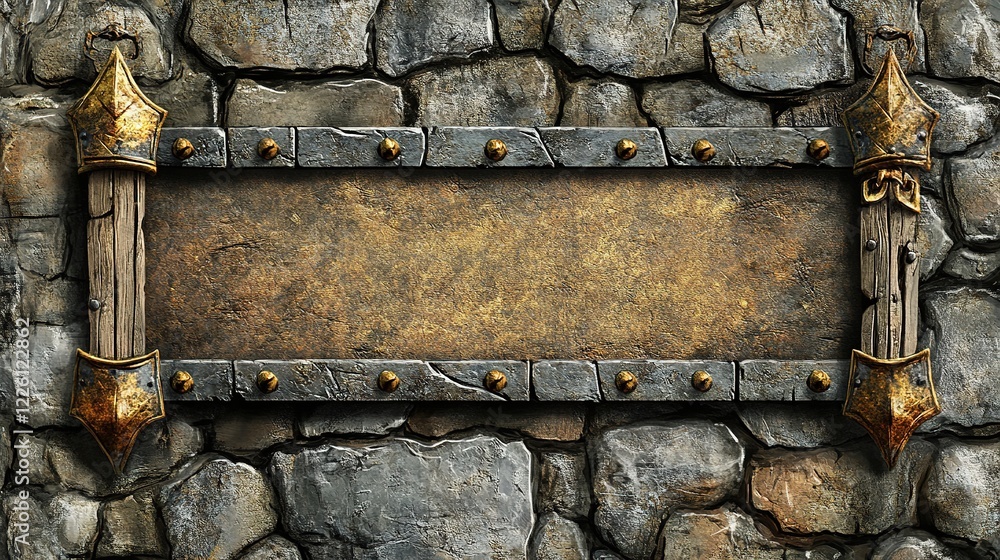 Creating a medieval-themed signboard castle wall digital art rustic eye ...