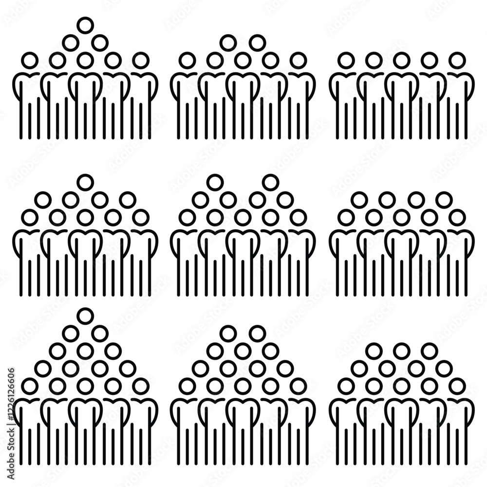 people icons business heart and love, human resource management ...