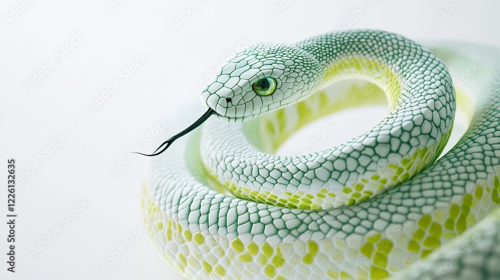 Vivid Green and Yellow Snake with Detailed Scales on Transparent PNG ...