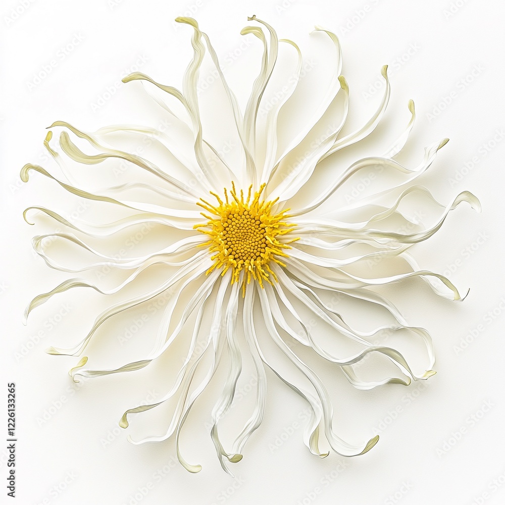 Delicate White Spider Gerbera Daisy in High Definition - Close-Up with ...