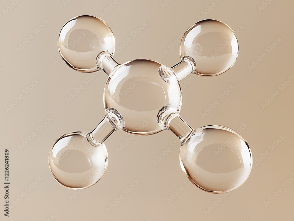 Transparent Molecular Structure Model Highlighting Crystal Clear Atom ...