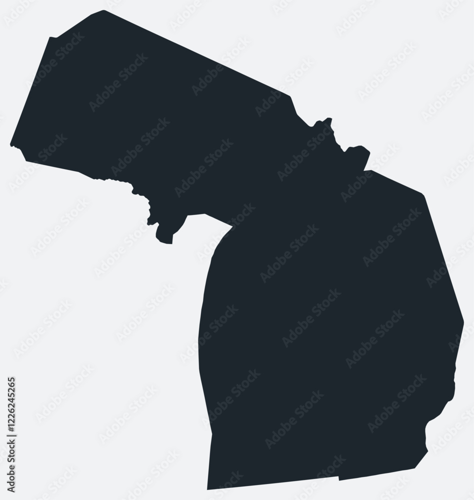 Michigan map. Just a simple border map. Shape of the state. Flat blank ...
