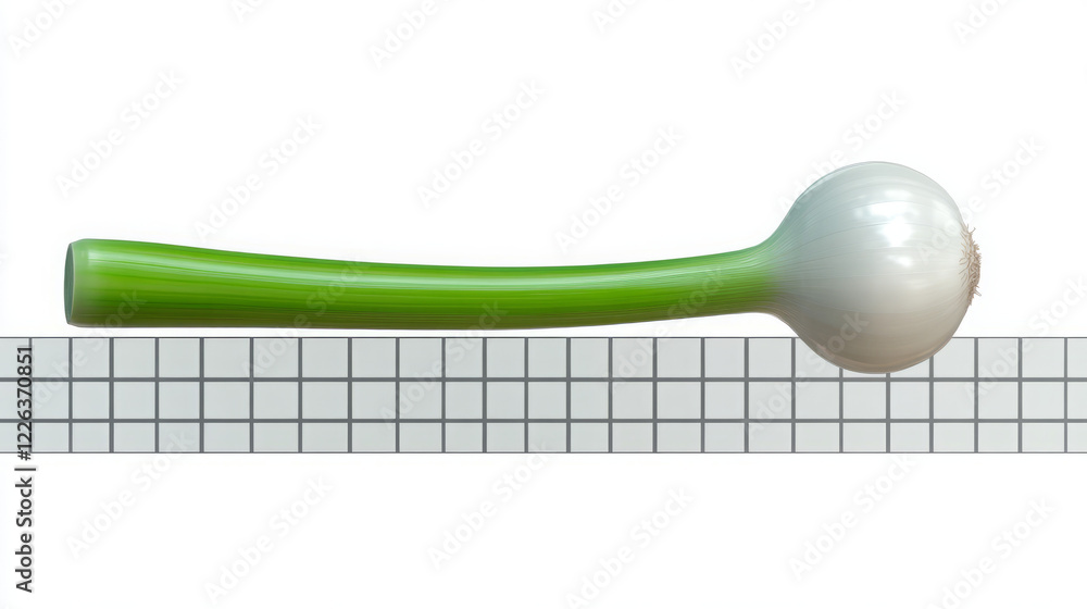visual analysis of white onion size and stem length on measurement grid ...