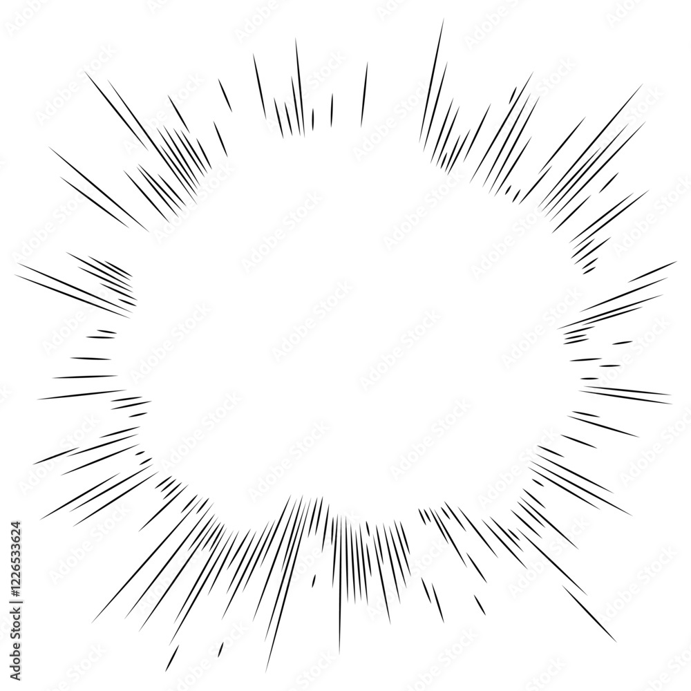 Speed lines manga effect. Comic line element. Radial focus for comic ...