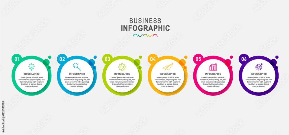 infographics timeline design template with 3D paper label, integrated ...