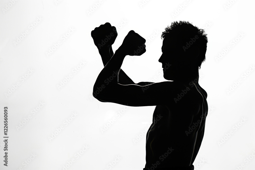 Muscular Man Silhouette: A Powerful Black and White Portrait. This ...