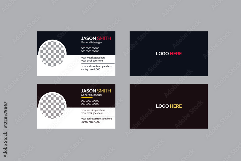 Simple and modern business card layout featuring futuristic shapes and ...