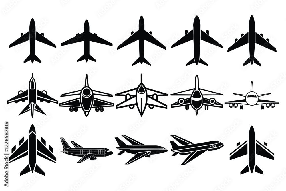plane take off flying silhouette shape graphic simple plain clipart ...