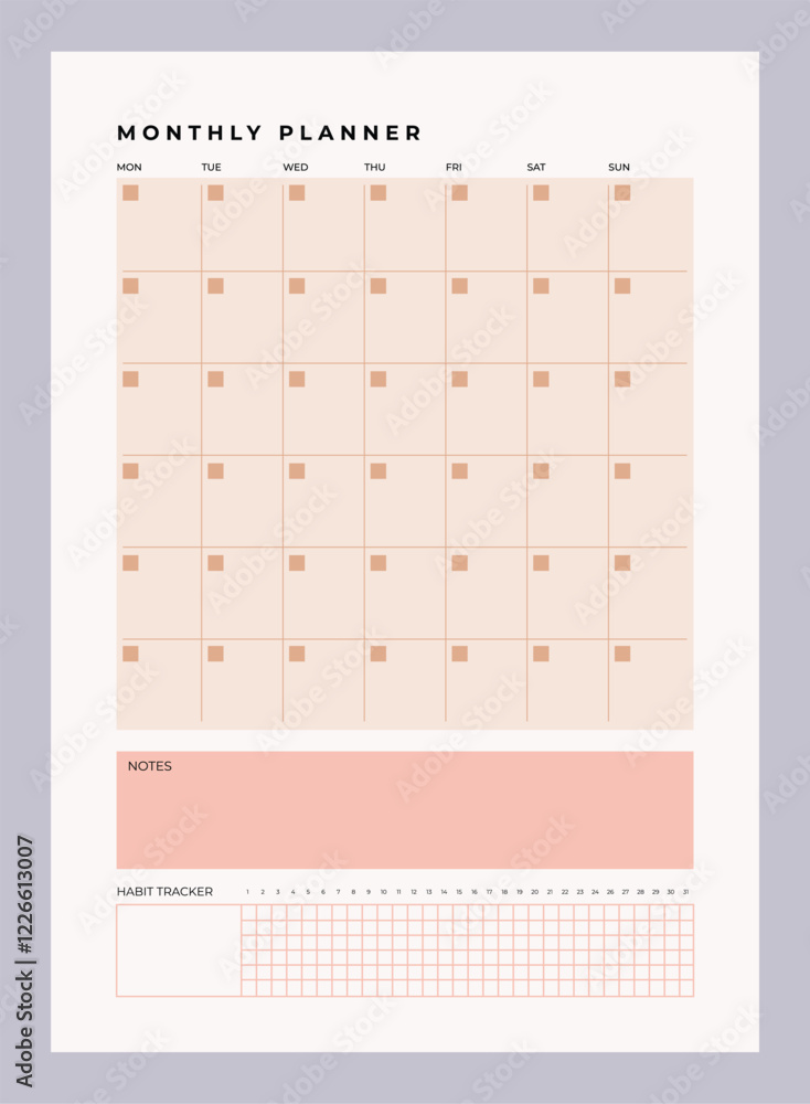 Vector de Stock colorful Printable Personal Planner Templates. A4 ...