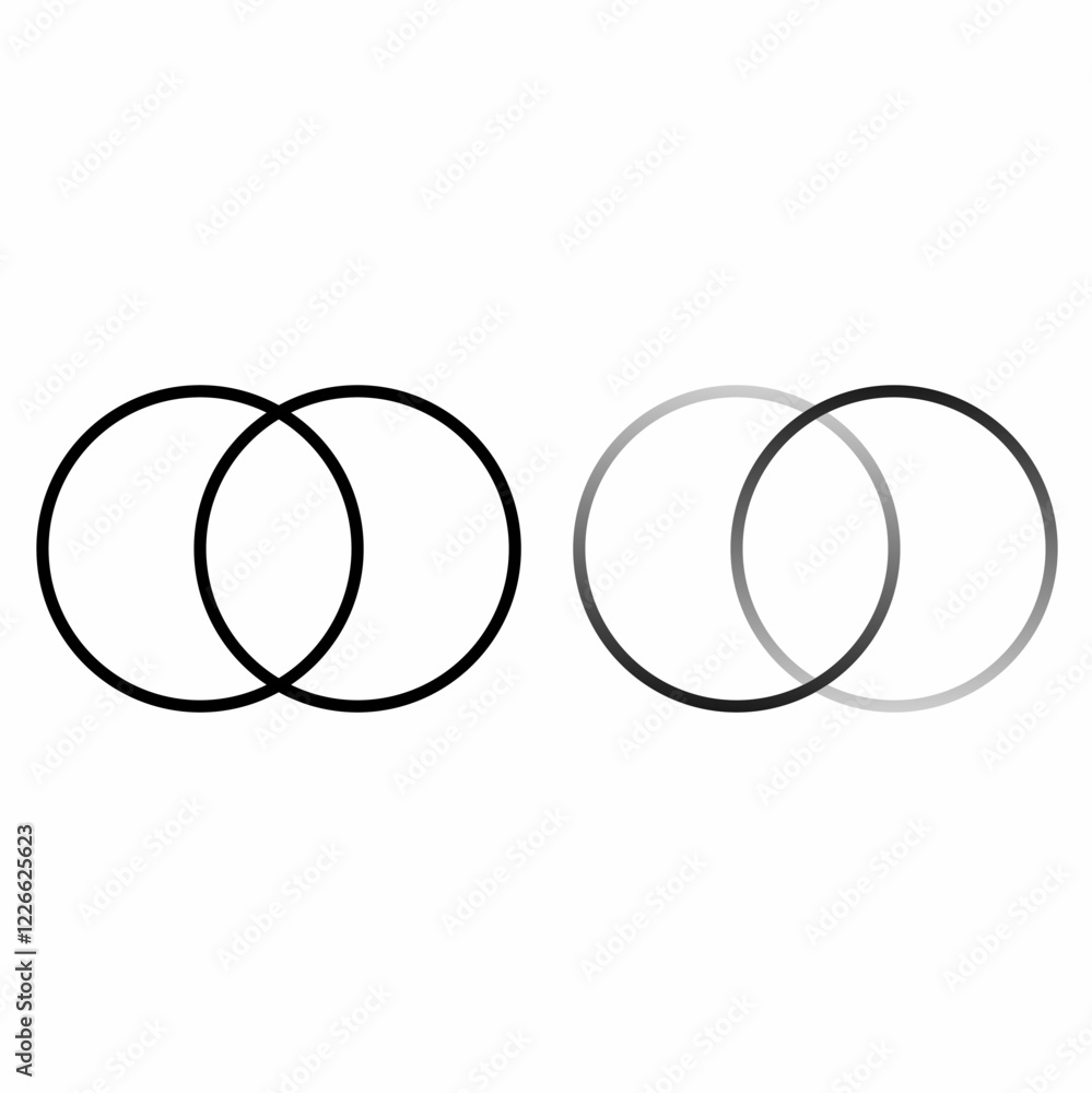 Vesica Piscis symbol outline, sacred geometry vector, mystical ...