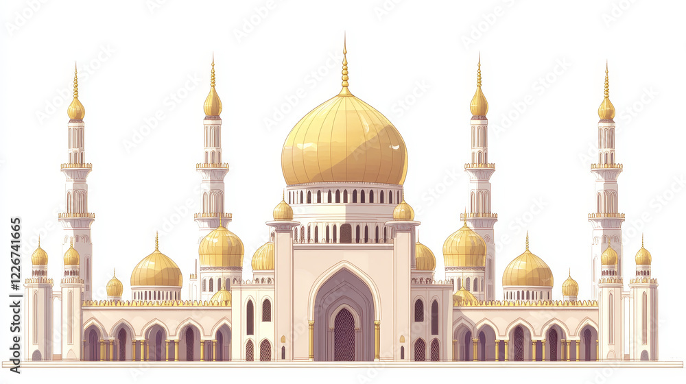 Islamic mosque or ancient arabian palace building. Islam religion ...