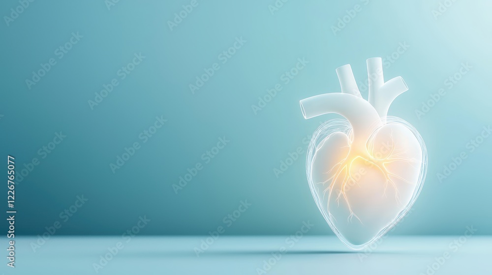 Heart Medical Healthy Healthy human heart illustration with glowing ...