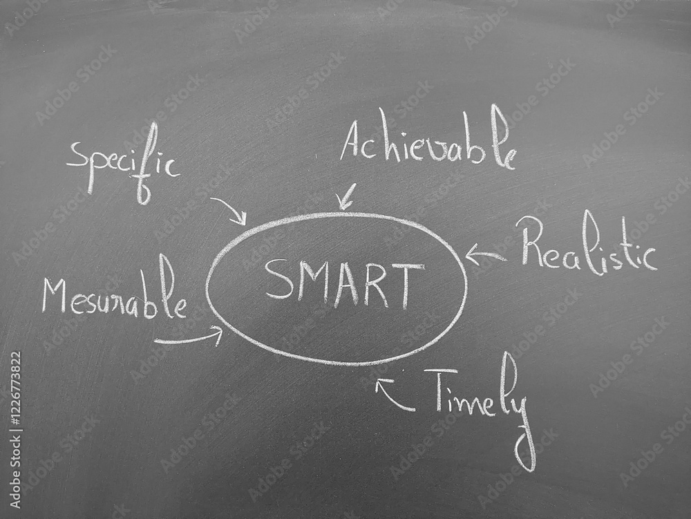 smart goals planning concept shown on a chalkboard with specific ...