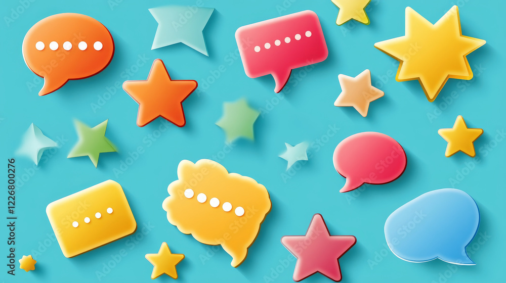 Testimony review templates, speech box layout of customer feedback ...