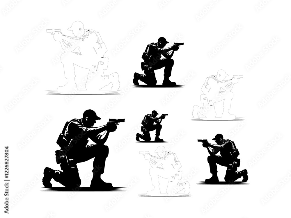 Pistol shooting sport silhouette collection set air pistol handgun ...