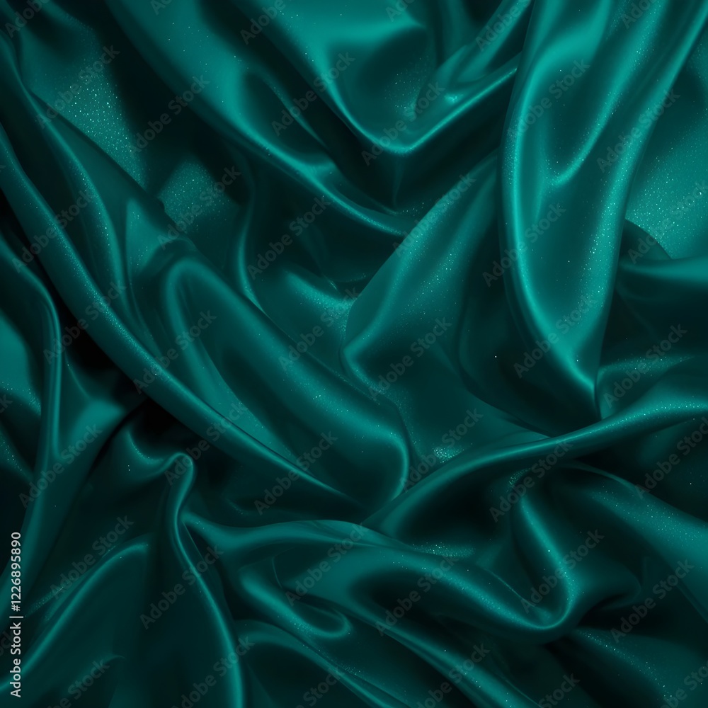 Fondo verde satinado de seda brillante. Mezcla de color verde azulado ...