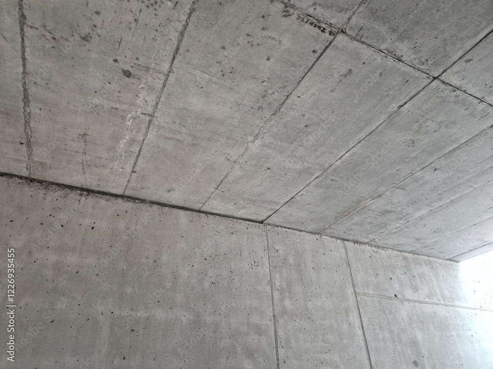 rough casting with the remains of formwork casting with concrete mix ...