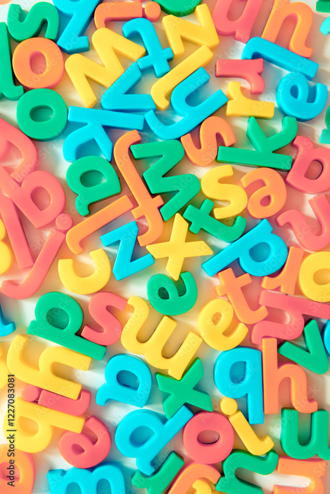 Colorful English alphabet letters background. Seamless types scattered ...
