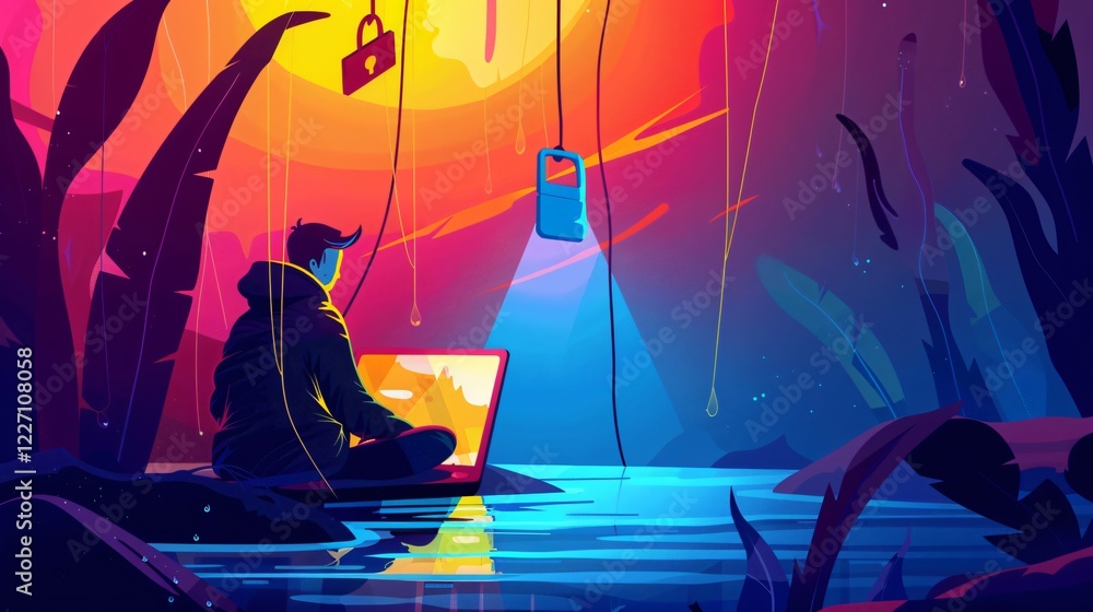 Cyber Security Breach: Phishing Scam Attack and Online Computer Hacker ...