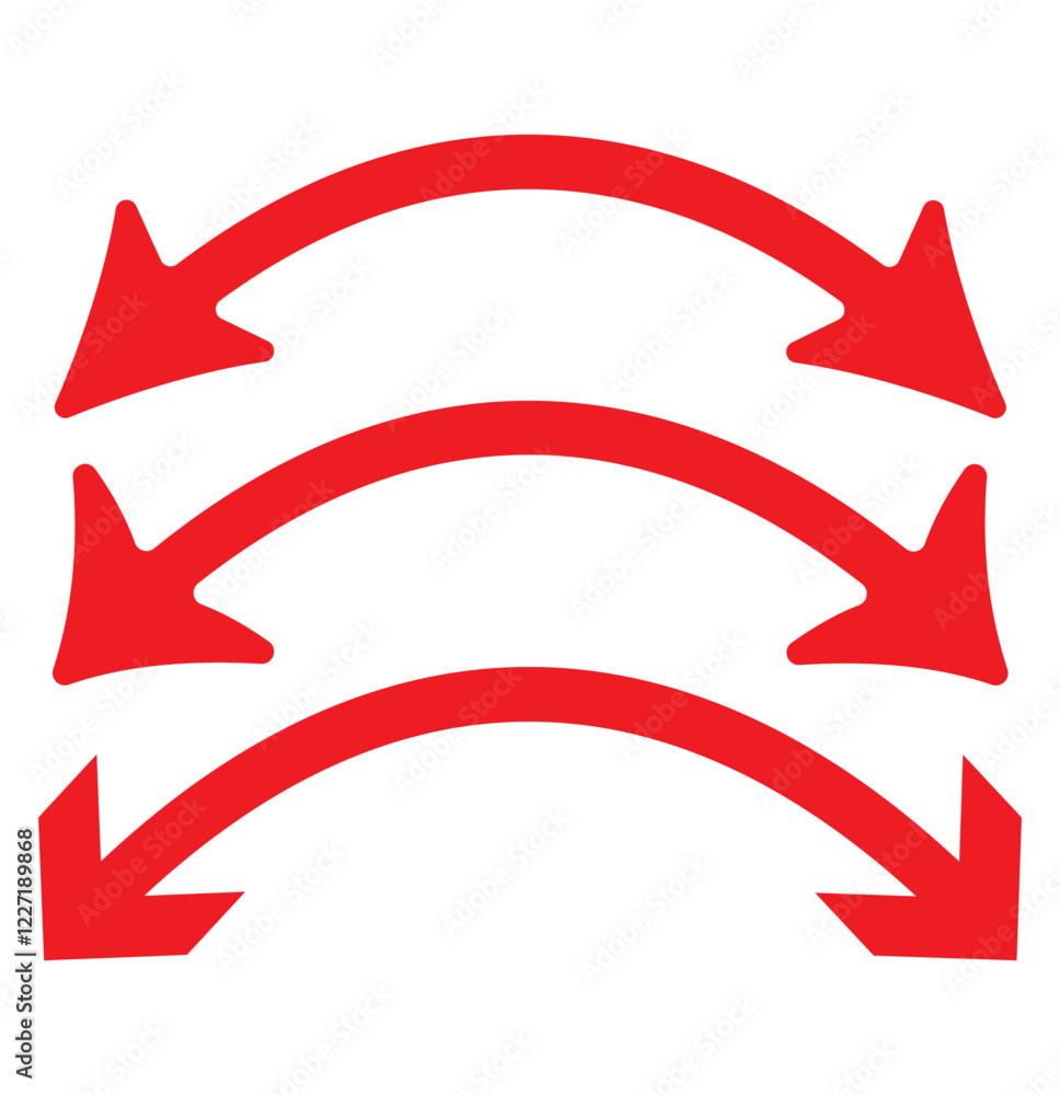 Dual arrow. Dual semi circle arrow. Vector illustration. Semicircular ...