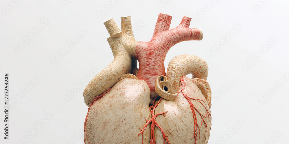 Anatomical Model of Human Heart with Pulmonary Artery and Aorta Stock ...
