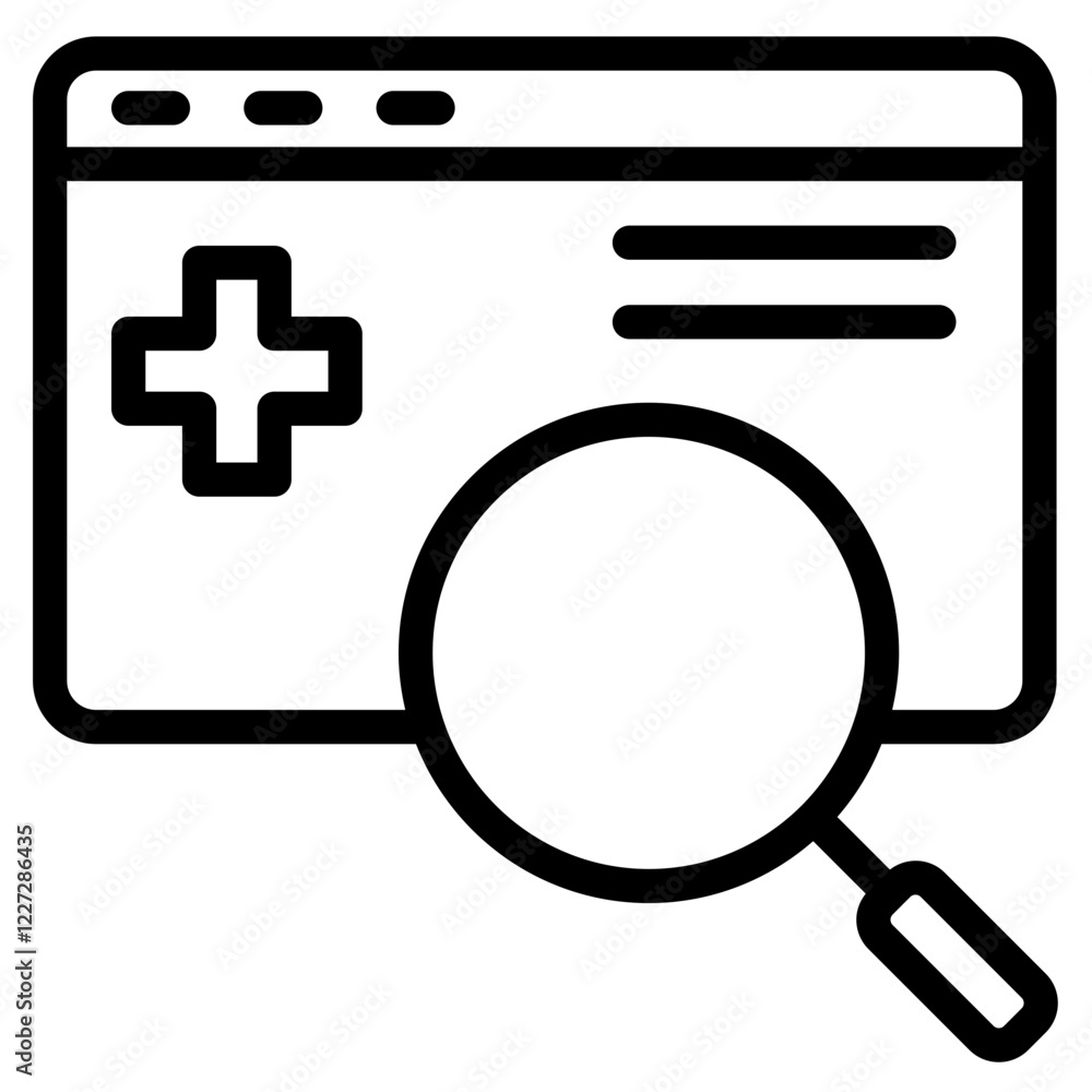 med search icon in vector illustration Stock Vector | Adobe Stock
