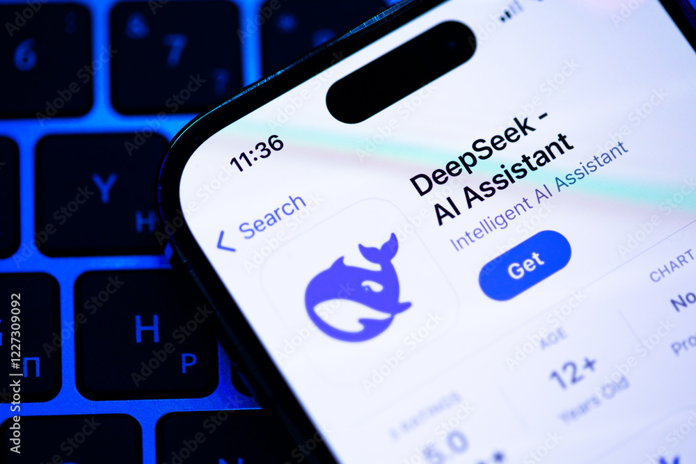 Deepseek Ai logo displayed on smartphone Stock Photo | Adobe Stock