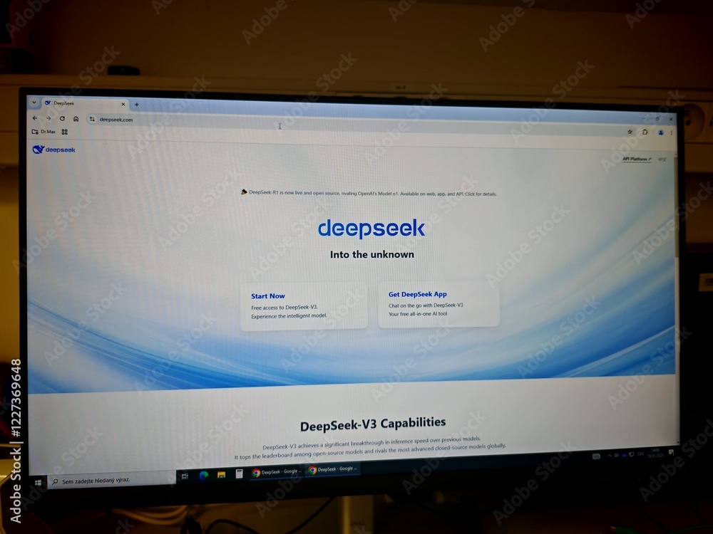 Prague,Czech Republic -January 20 2025:DeepSeek is a Chinese artificial ...