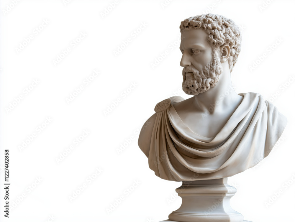 Gypsum Bust of a Roman Patrician in Toga, Featuring a Classic Design ...