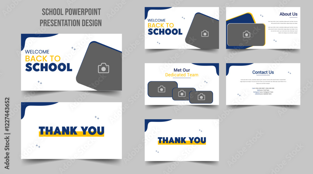 Education PowerPoint presentation slides template design. School ...