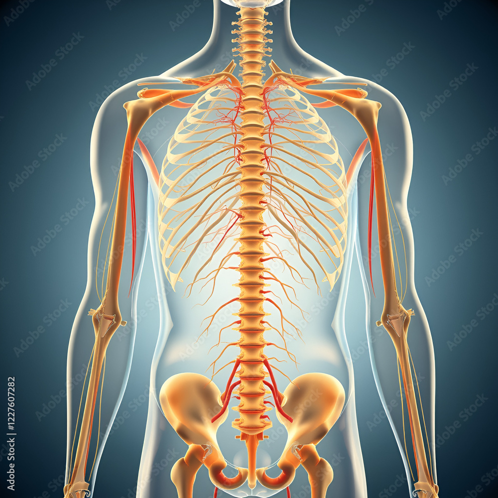 Ilustración de Stock An anatomical illustration showing the human ...