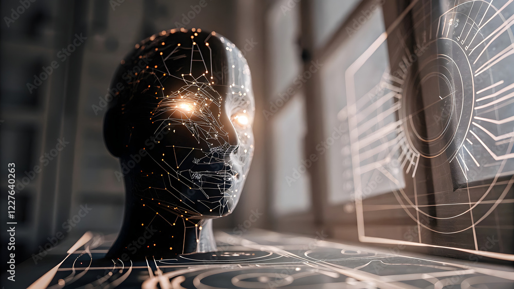 Exploring futuristic ai innovations tech laboratory digital art modern ...