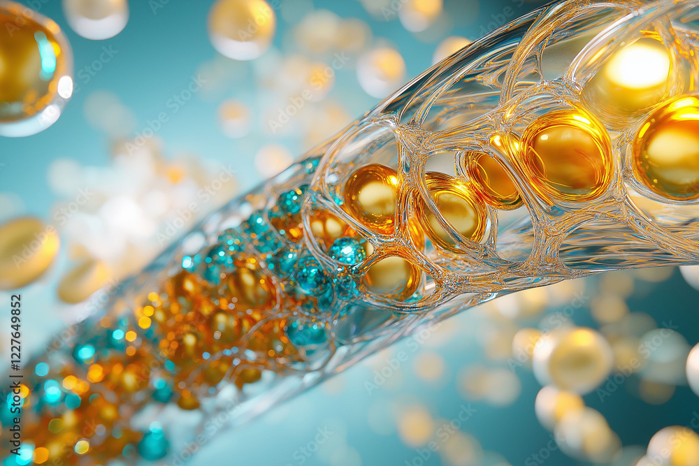 HDL Cholesterol metabolism blood. Conceptual art representation of HDL ...